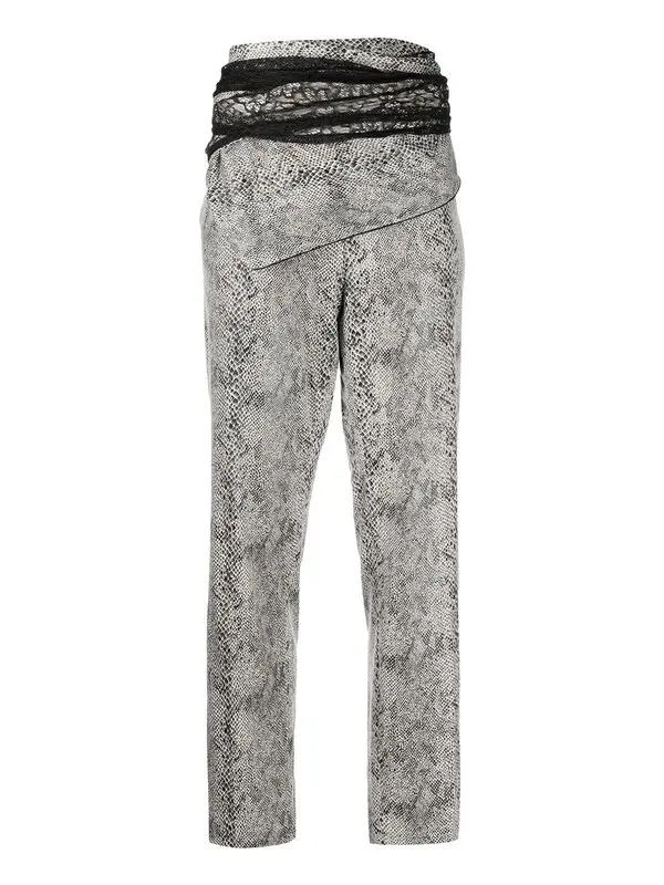 Y/project High-waisted Python-effect Trousers - Black