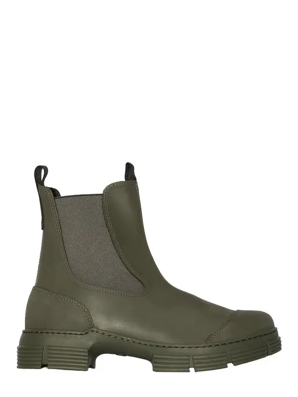 GANNI Chunky Sole Chelsea Boots - Green