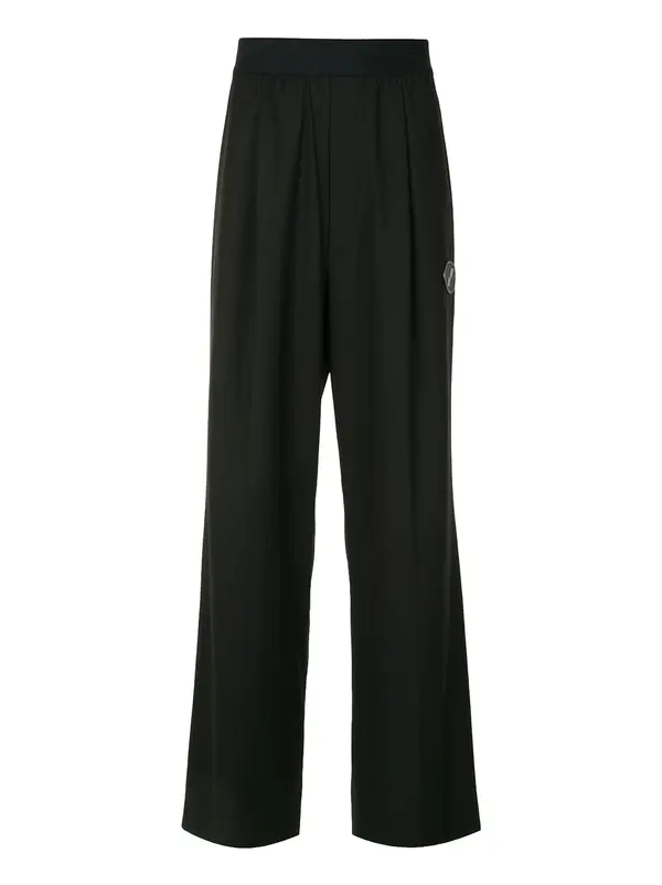 We11Done Elasticated Wide Leg Trousers - Black