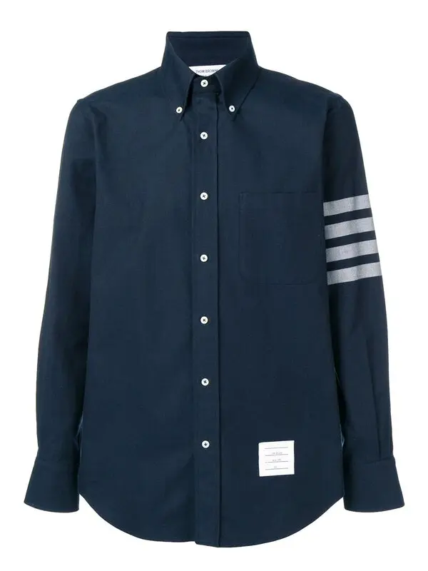 Thom Browne 4-bar Solid Rwb Stripe Shirt - Blue
