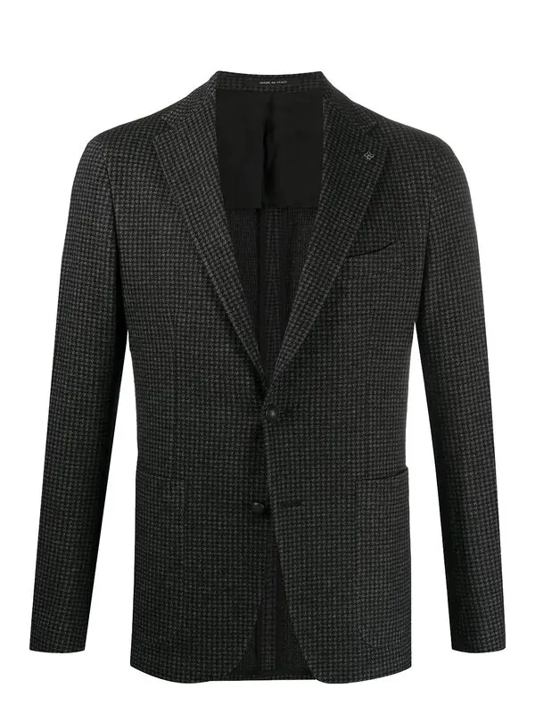 Tagliatore Houndstooth Suit Jacket - Black