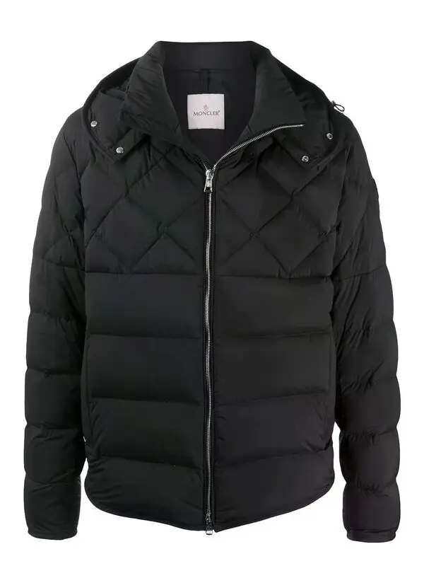 Moncler Quilted Panel Hooded Jacket - Black