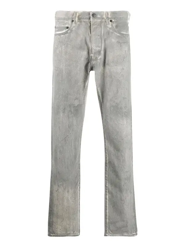 John Elliott Coated Denim Jeans - Grey