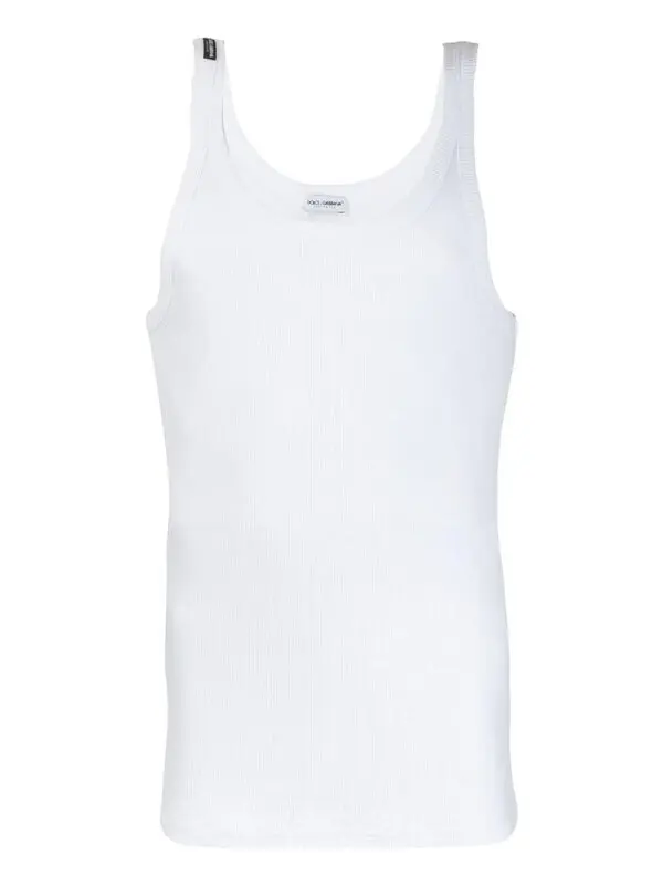 Dolce & Gabbana Ribbed Tank Top - White