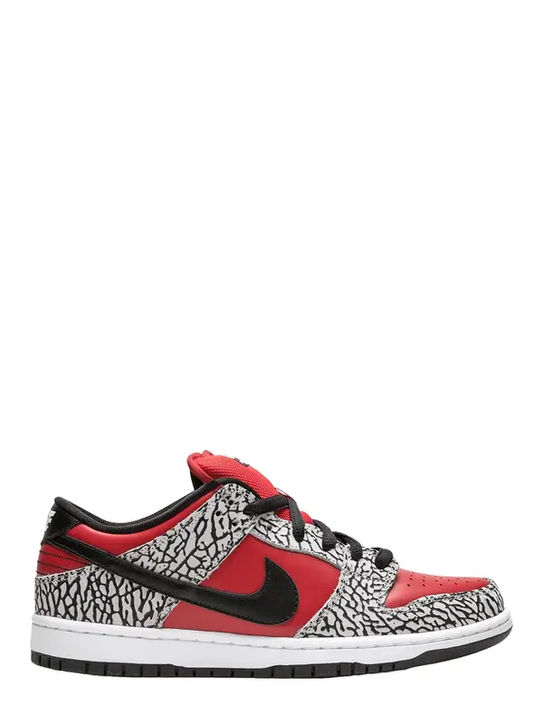 Nike X Supreme Sb Dunk Low Premium Cement Sneakers - Red