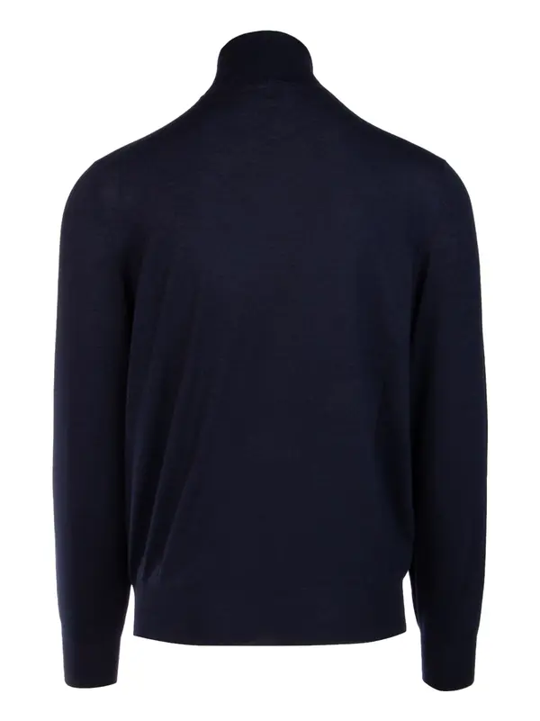 Brunello Cucinelli Roll Neck Wool Sweater - Blue