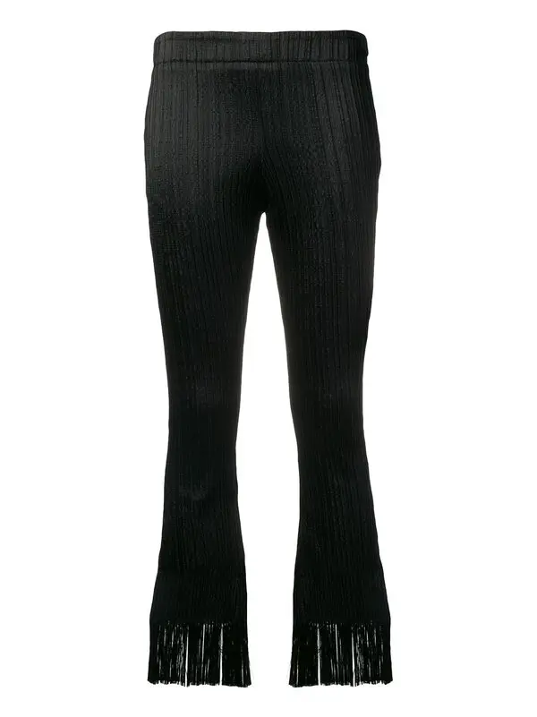 Chloé Slim-fit Fringed Hem Trousers - Black