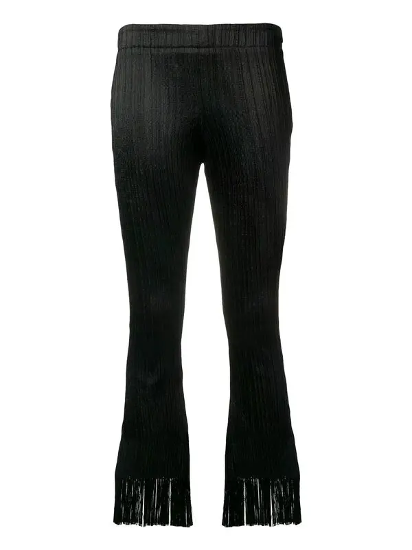 Chloé Slim-fit Fringed Hem Trousers - Black