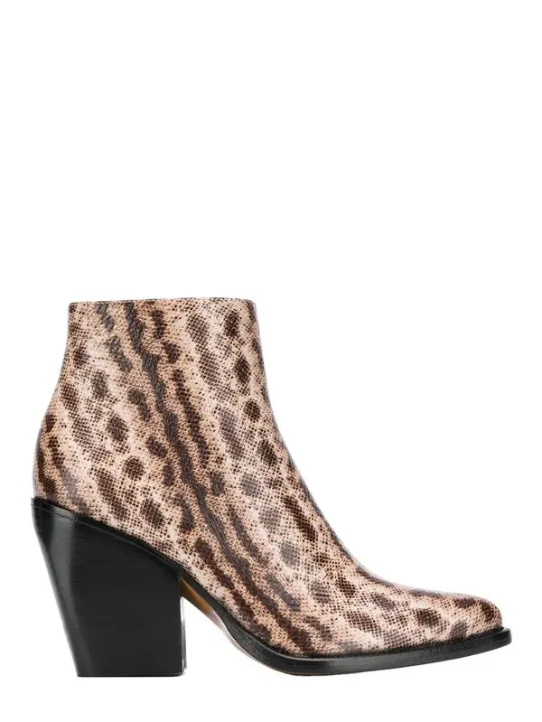 Chloé 95mm Snake-effect Ankle Boots - Neutrals