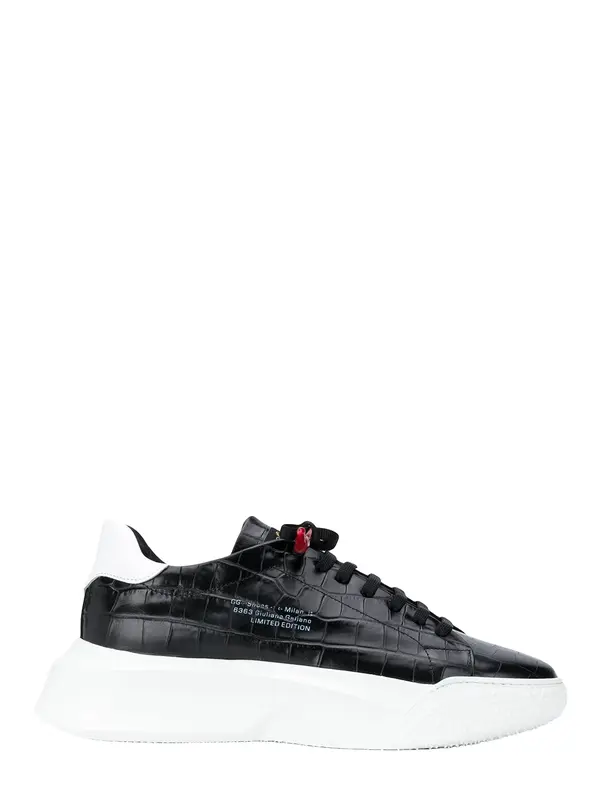 GIULIANO GALIANO Nemesis Crocodile-embossed Sneakers - Black