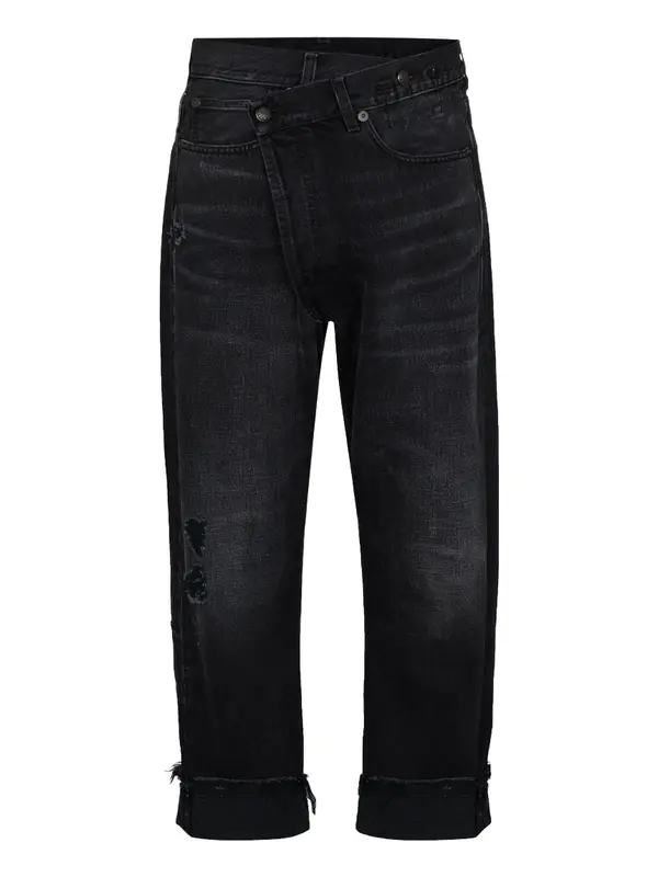 R13 Crossover Cropped Jeans - Black