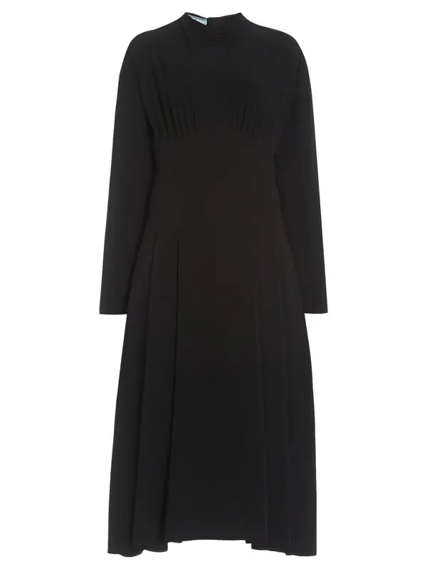 Prada Satin Sable Midi Dress - Black