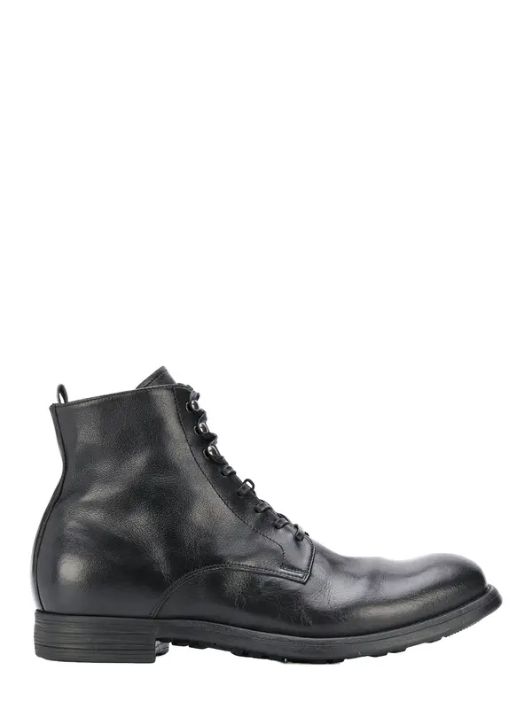Officine Creative Leather Ankle Boots - Black
