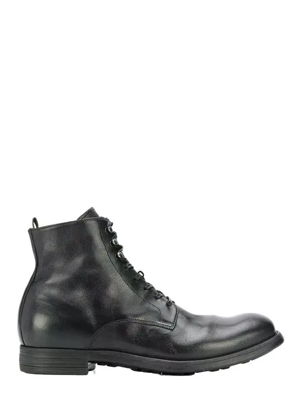 Officine Creative Leather Ankle Boots - Black
