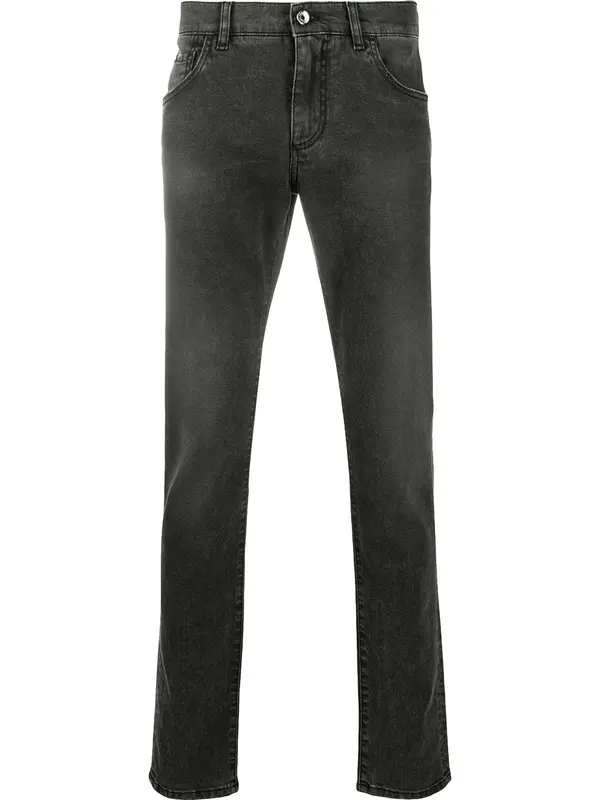 Dolce & Gabbana Logo-appliqué Skinny Jeans - Black