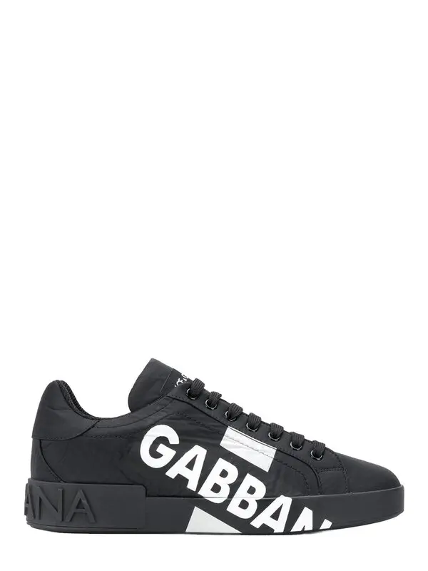 Dolce & Gabbana Portofino Logo Tape Sneakers - Black