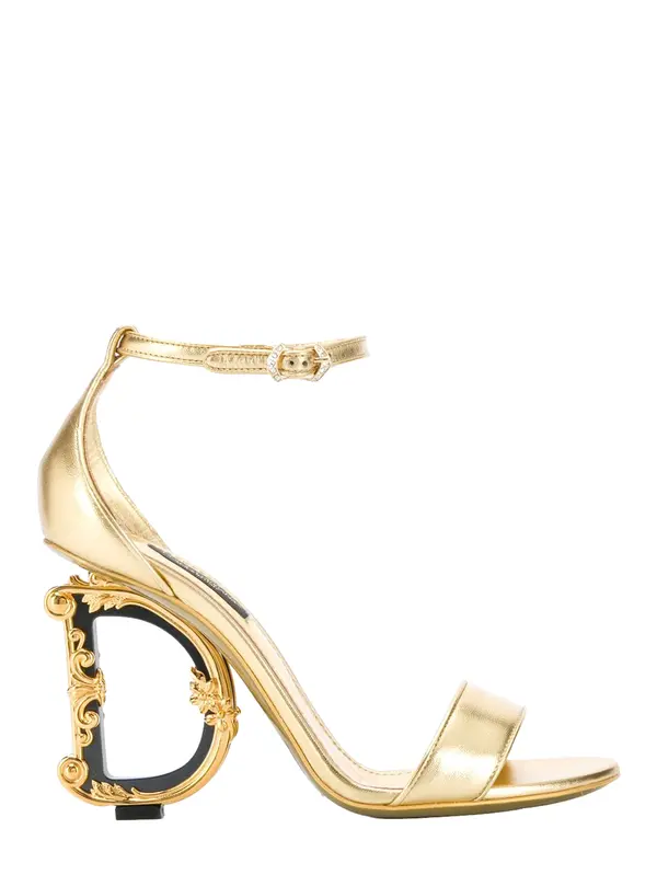 Dolce & Gabbana Baroque Dg 105mm Leather Sandals - Gold