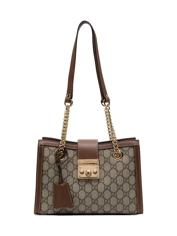 Gucci Small Padlock Gg Shoulder Bag - Neutrals