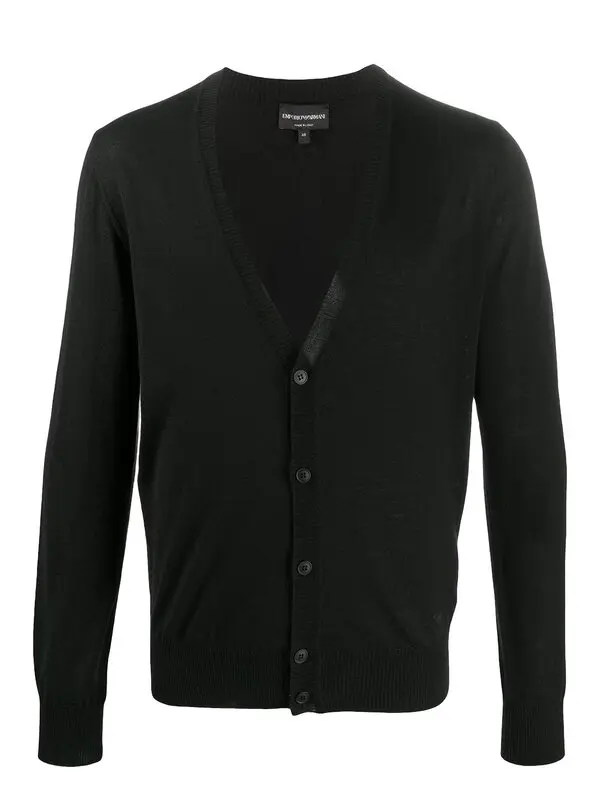 Emporio Armani V-neck Cardigan - Black