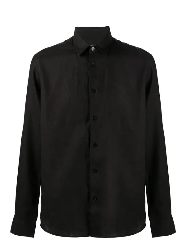 Vilebrequin Solid Colour Linen Shirt - Black
