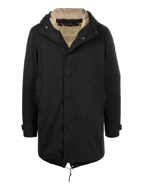 TEN C Hooded Padded Coat - Black