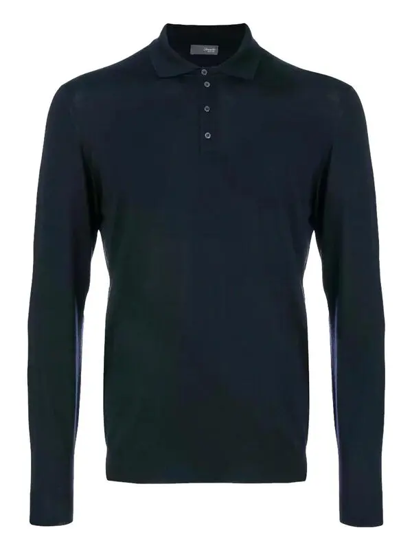 DRUMOHR Long-sleeve Polo Shirt - Blue