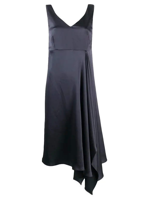 P.a.r.o.s.h Draped Side Midi Dress - Black