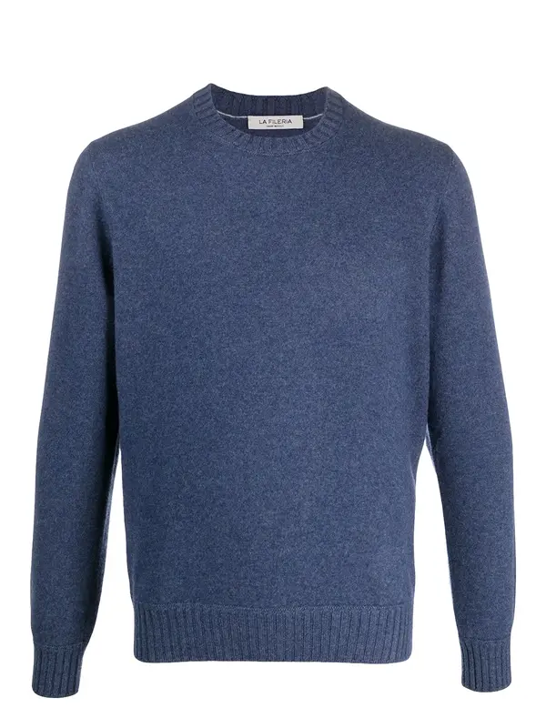 FILERIA Crew Neck Cashmere Jumper - Blue