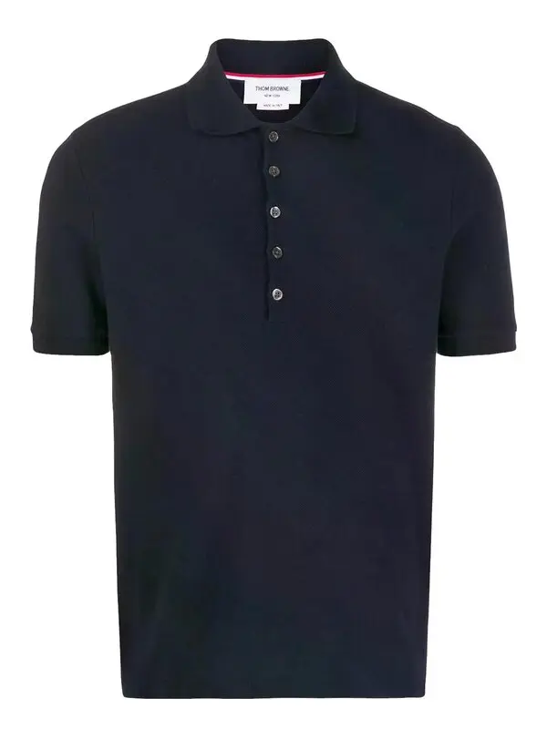 Thom Browne 4-bar Piqué Polo Shirt - Blue