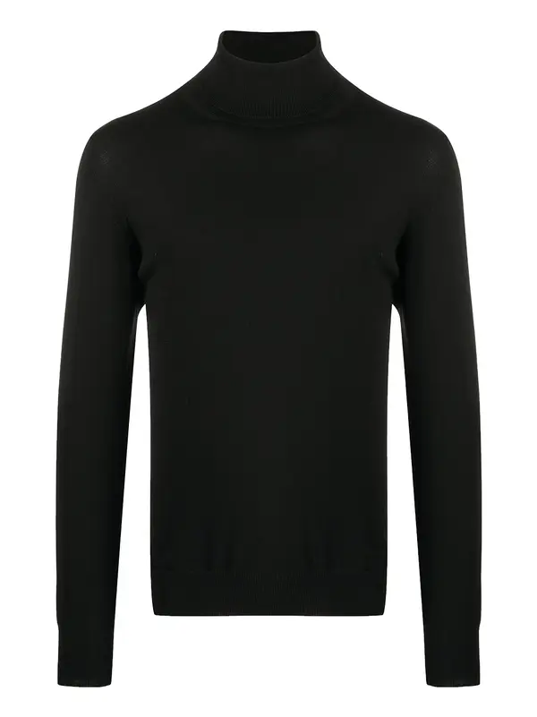 FILERIA Ribbed Roll-neck Jumper - Black