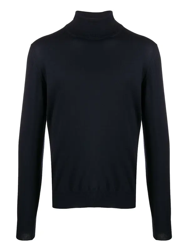 FILERIA Ribbed Roll-neck Jumper - Blue