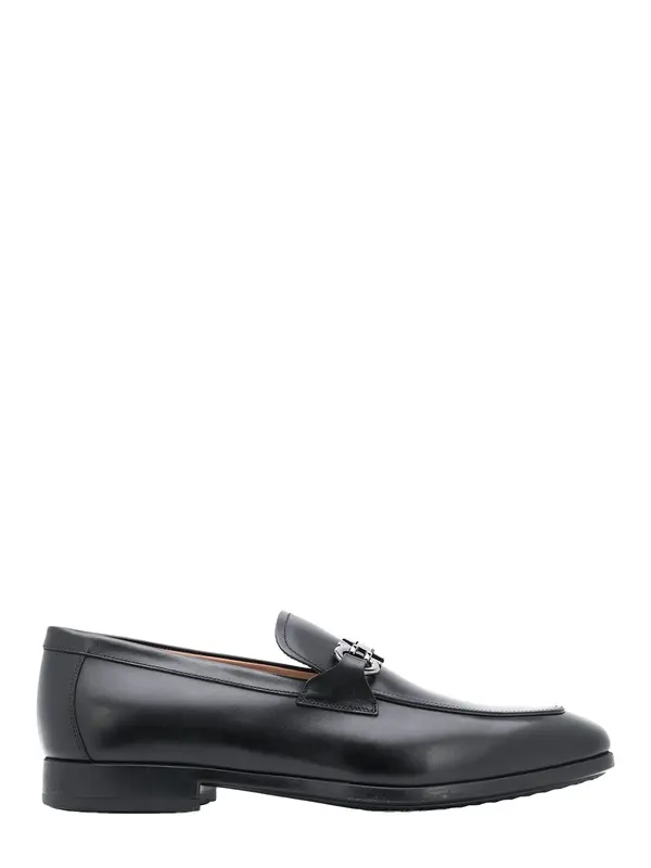 FERRAGAMO Ree Leather Loafers - Black