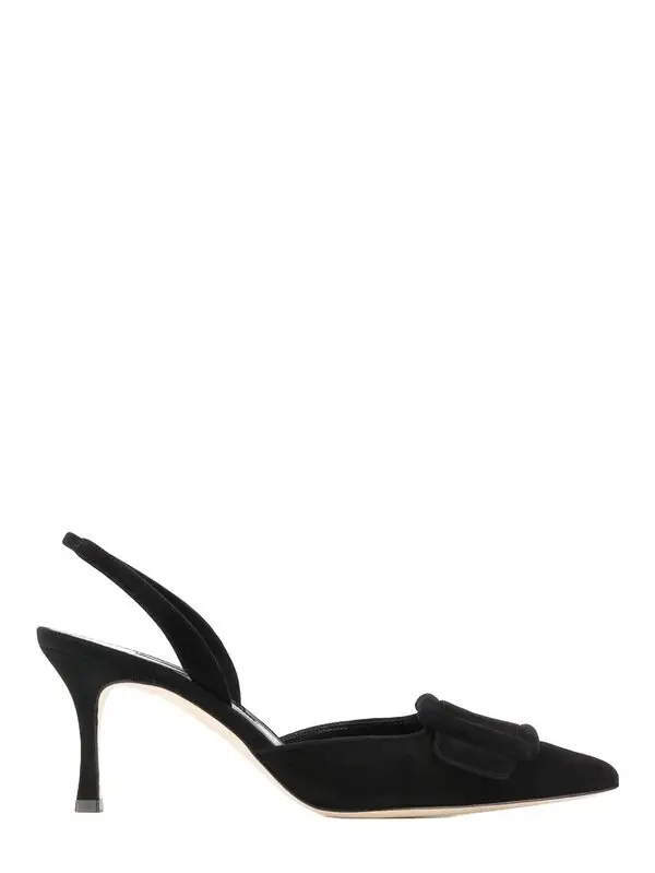 Manolo Blahnik Maysli Buckle Front Pumps - Black