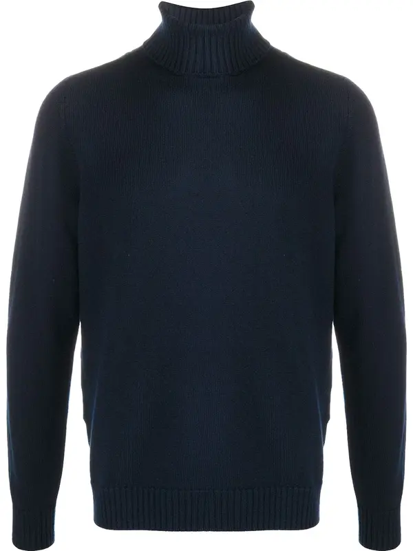 DRUMOHR Roll-neck Fitted Jumper - Blue