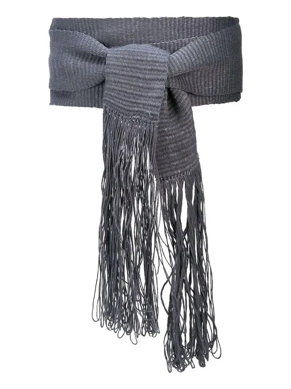 Voz Fringed Wrap-style Belt - Grey