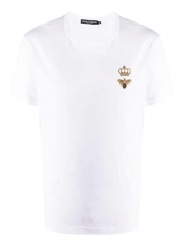Dolce & Gabbana Embroidered Cotton T-shirt - White