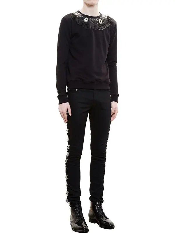 Saint Laurent Concho Detail Sweatshirt - Black