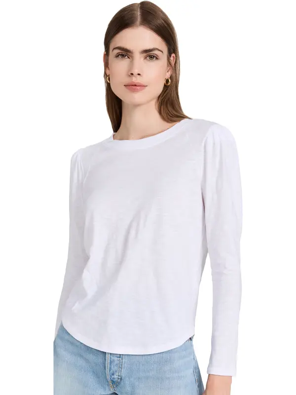Veronica Beard Mason Baseball Tee - White