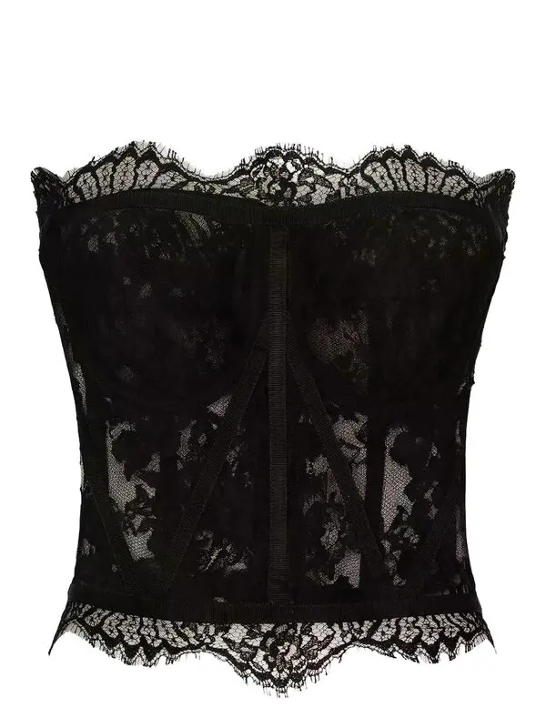 Dolce & Gabbana Lace Bustier Top - Black