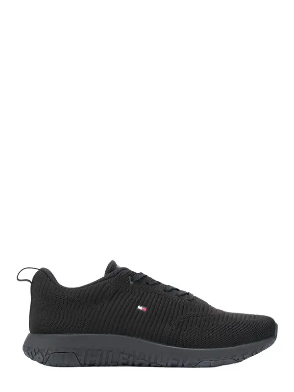 Tommy Hilfiger Ribbed Texture Sneakers - Black