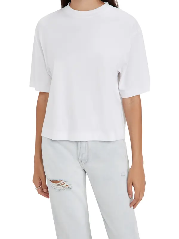 Vince Wide Sleeve Crop Tee - Optic White
