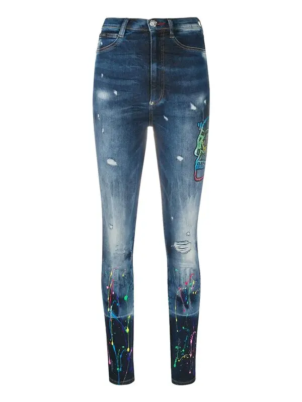 Philipp Plein Super High Rise Jeggings - Blue