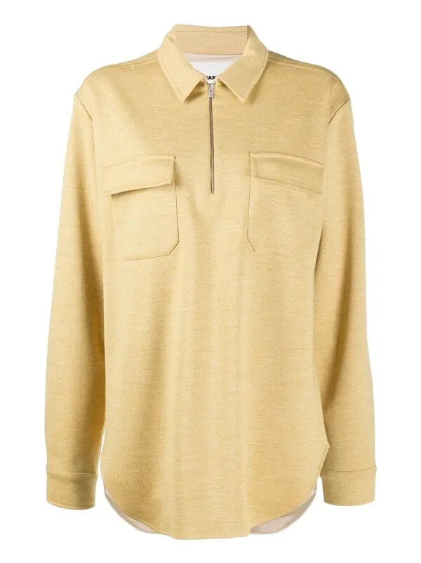 JIL SANDER Zipped Long-sleeved Jumper - Yellow