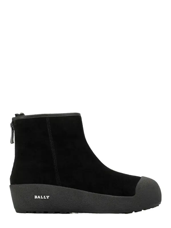 Bally Platform Leather Ankle Boots - Black