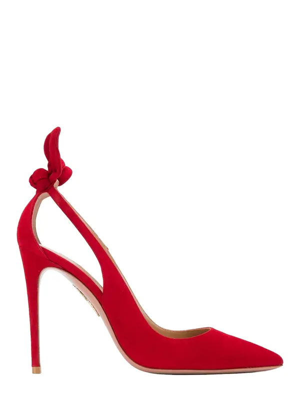 AQUAZZURA 105mm Bow Tie Pumps - Red