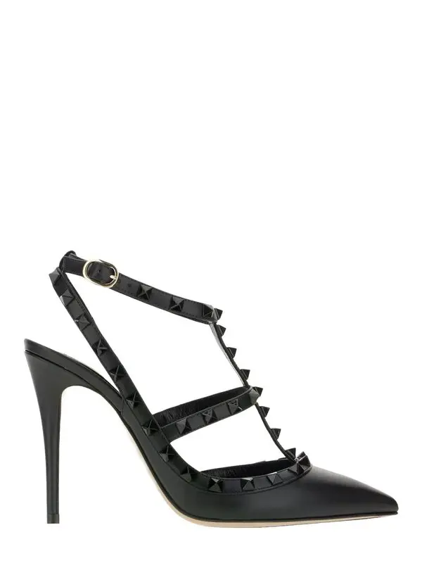 Valentino Garavani 100mm Rockstud Strap Pumps - Black