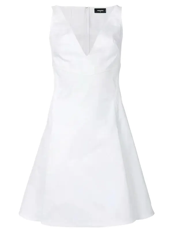 Dsquared2 V-neck Poplin Dress - White