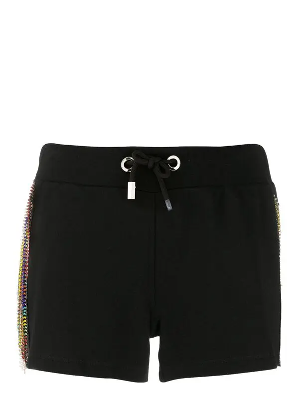 Philipp Plein Embellished Logo Drawstring Shorts - Black