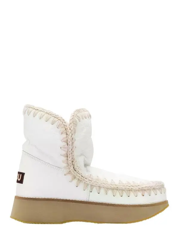 Mou Stitch Detailed Ankle Boots - White