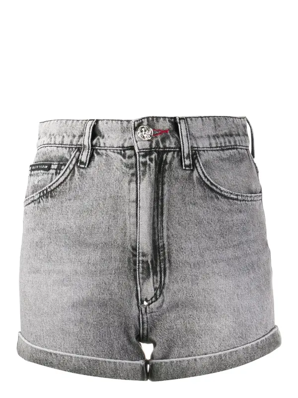 Philipp Plein Hot Pants Denim Shorts - Grey